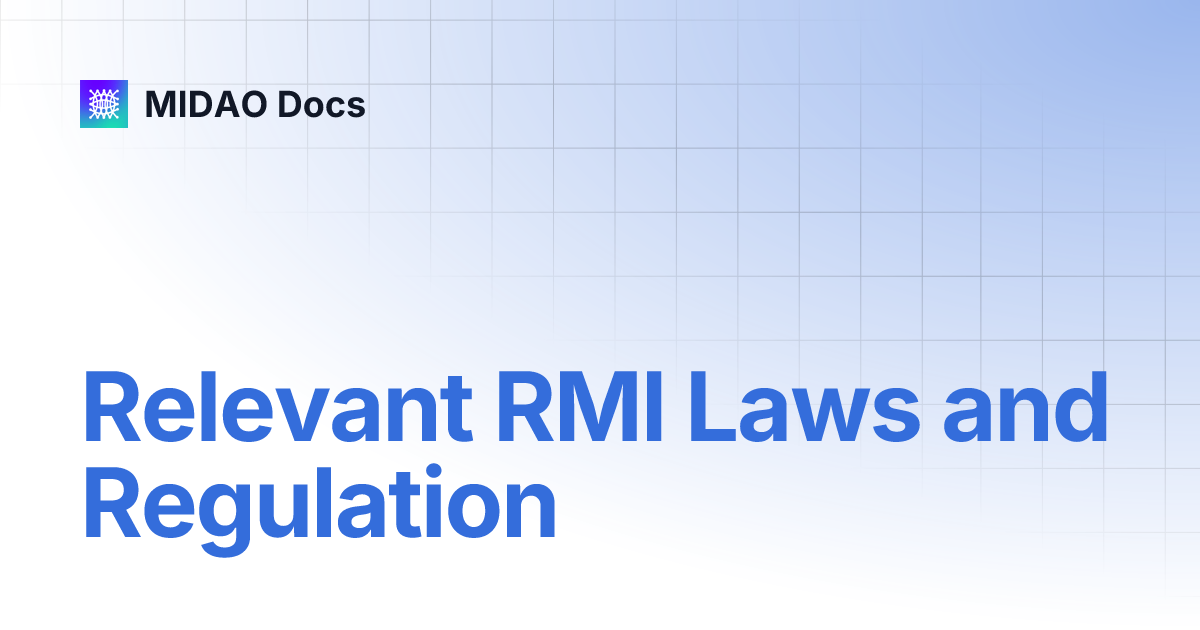 Relevant RMI Laws and Regulation | MIDAO Docs