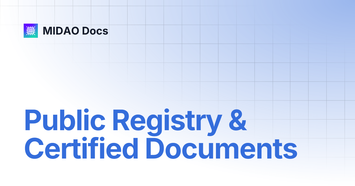 Public Registry & Certified Documents | MIDAO Docs